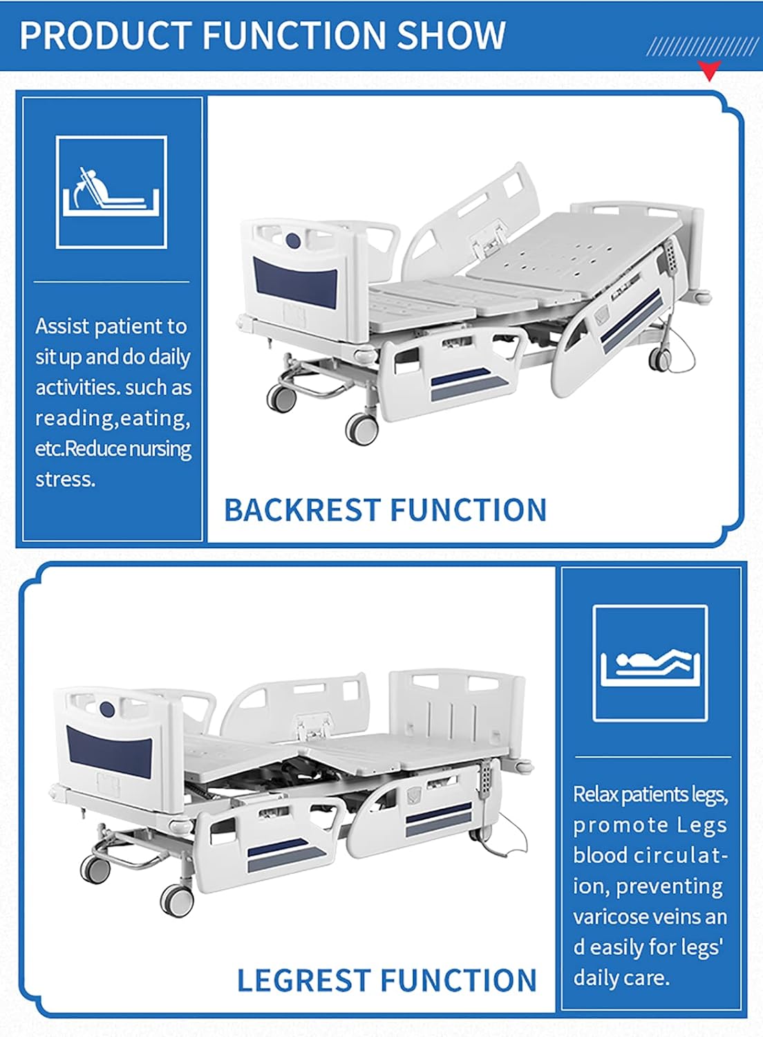 Premium Full 5 Function ICU Electric Hospital Bed – Orthoflex